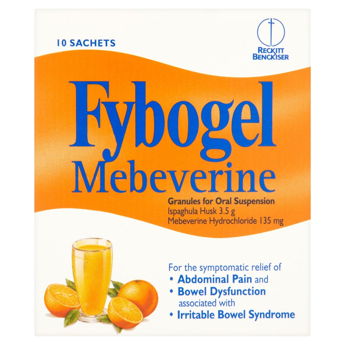 Fybogel Mebeverine Orange Flavour - 10 Sachets - PillSorted