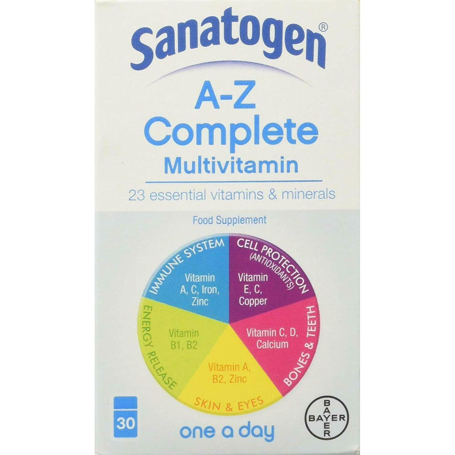 Sanatogen A-Z Complete Multivitamin 30 Tablets - PillSorted